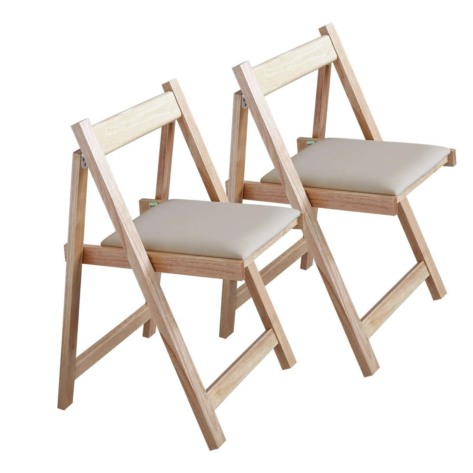 Lightweight Folding Dining Chairs 2-Pack with Padded Seats – Vastatio ...
